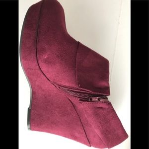 Mossimo Supply Co. | Shoes | Mossimo Merlot Zip Wedge Platform Bootie ...